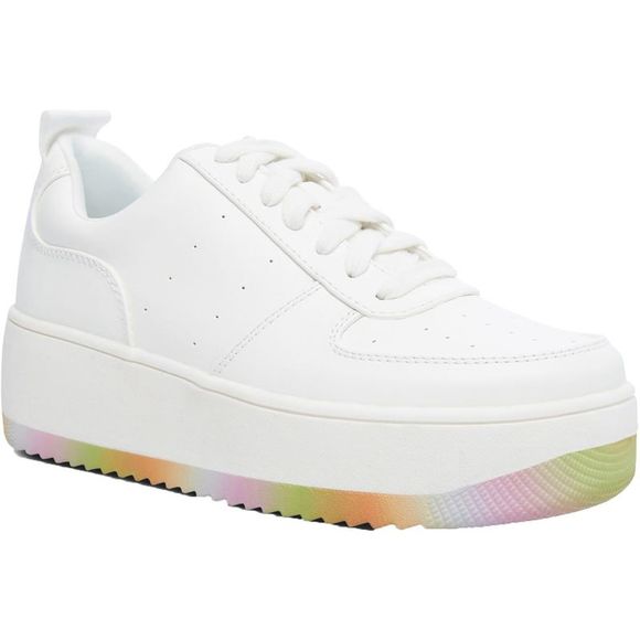 Wild Pair | Shoes | Wild Pair Womens Braxton White Leather Lace Up ...